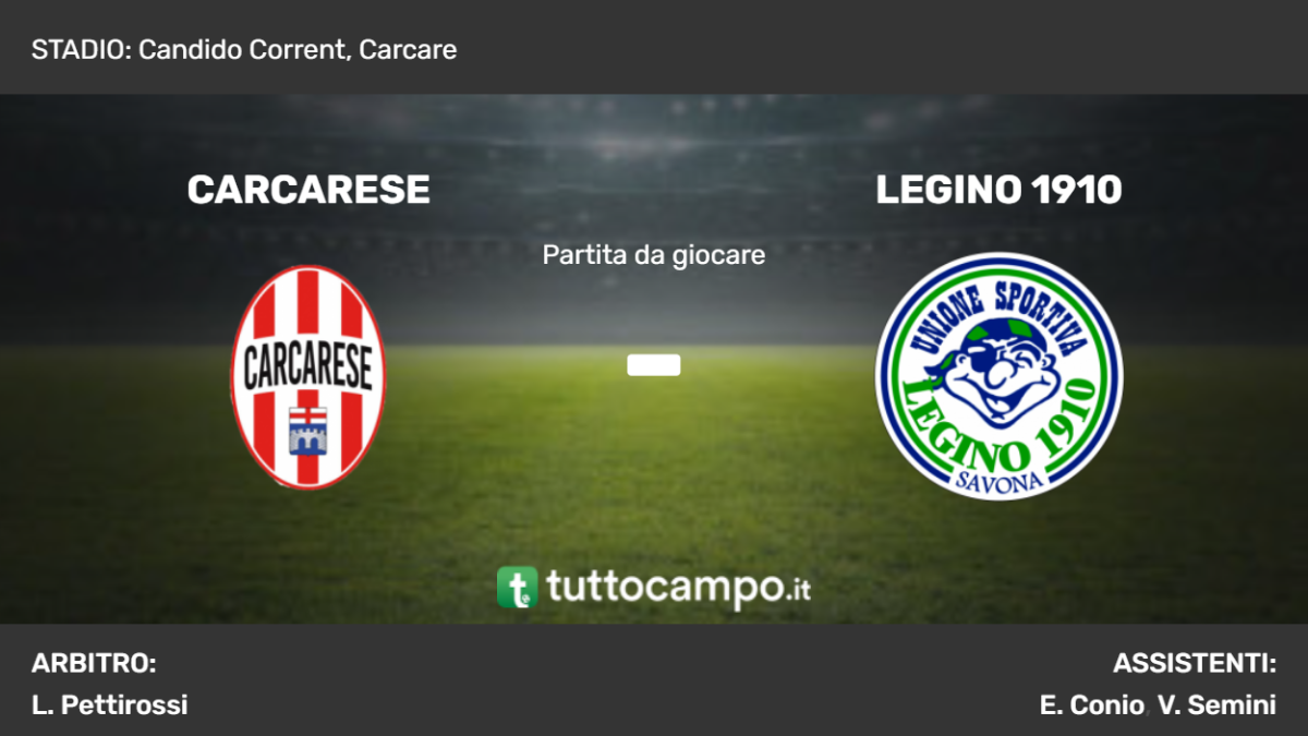 Promozione A. Le formazioni ufficiali di Carcarese - Legino - Liguria ...