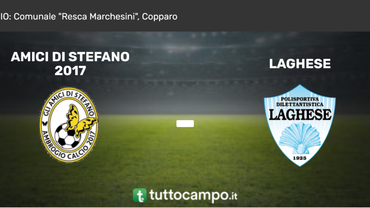 Amici Di Stefano 2017 vs Laghese, il tabellino - Emilia-Romagna - Ferrara