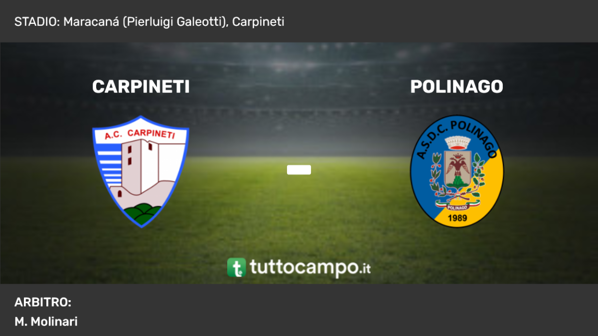 Carpineti vs Polinago, il tabellino - Emilia-Romagna - Tuttocampo.it