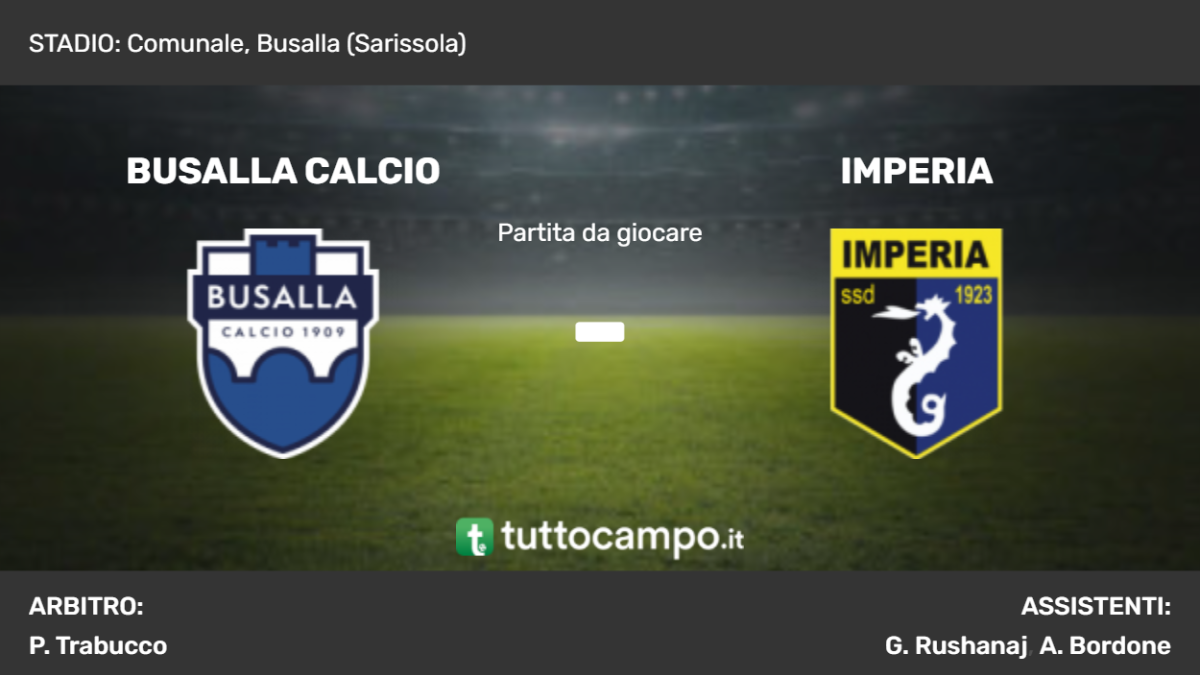 Eccellenza. Busalla - Imperia: le formazioni ufficiali - Liguria - Genova