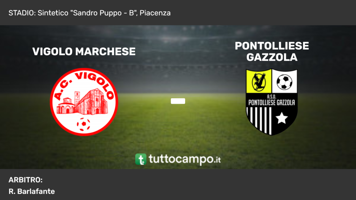 Vigolo Marchese vs Pontolliese Gazzola, cronaca e tabellino - Emilia ...