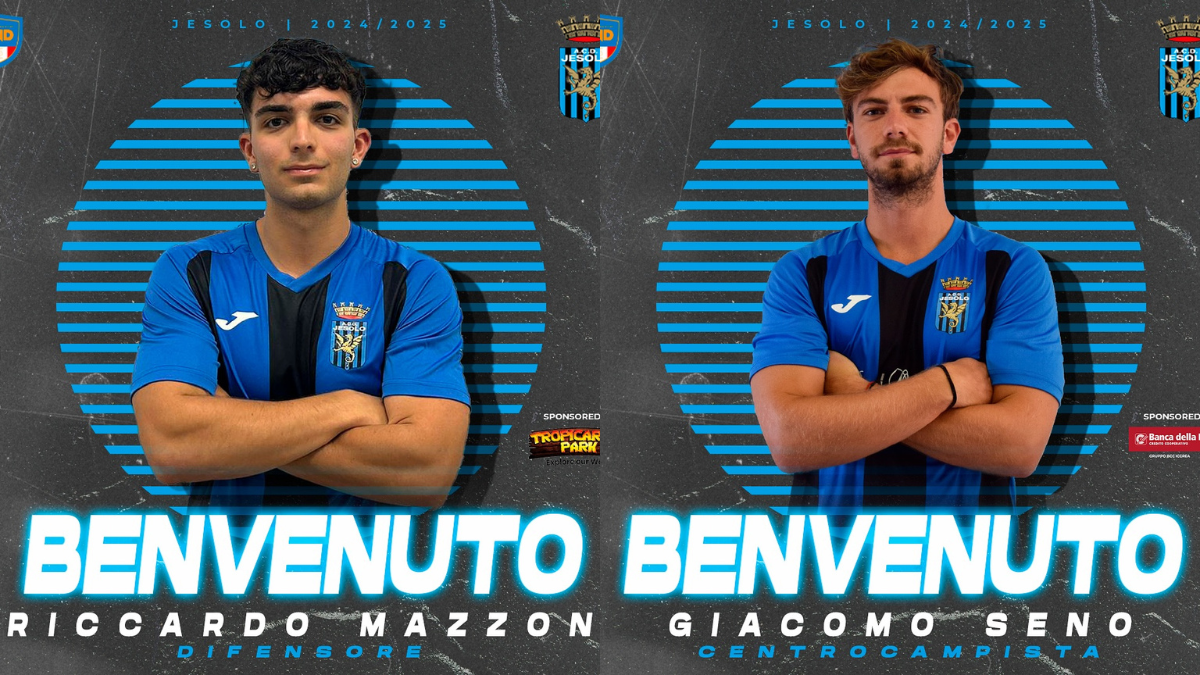Promozione D. Bis Jesolo, arrivano Giacomo Seno e Riccardo Mazzon - Veneto
